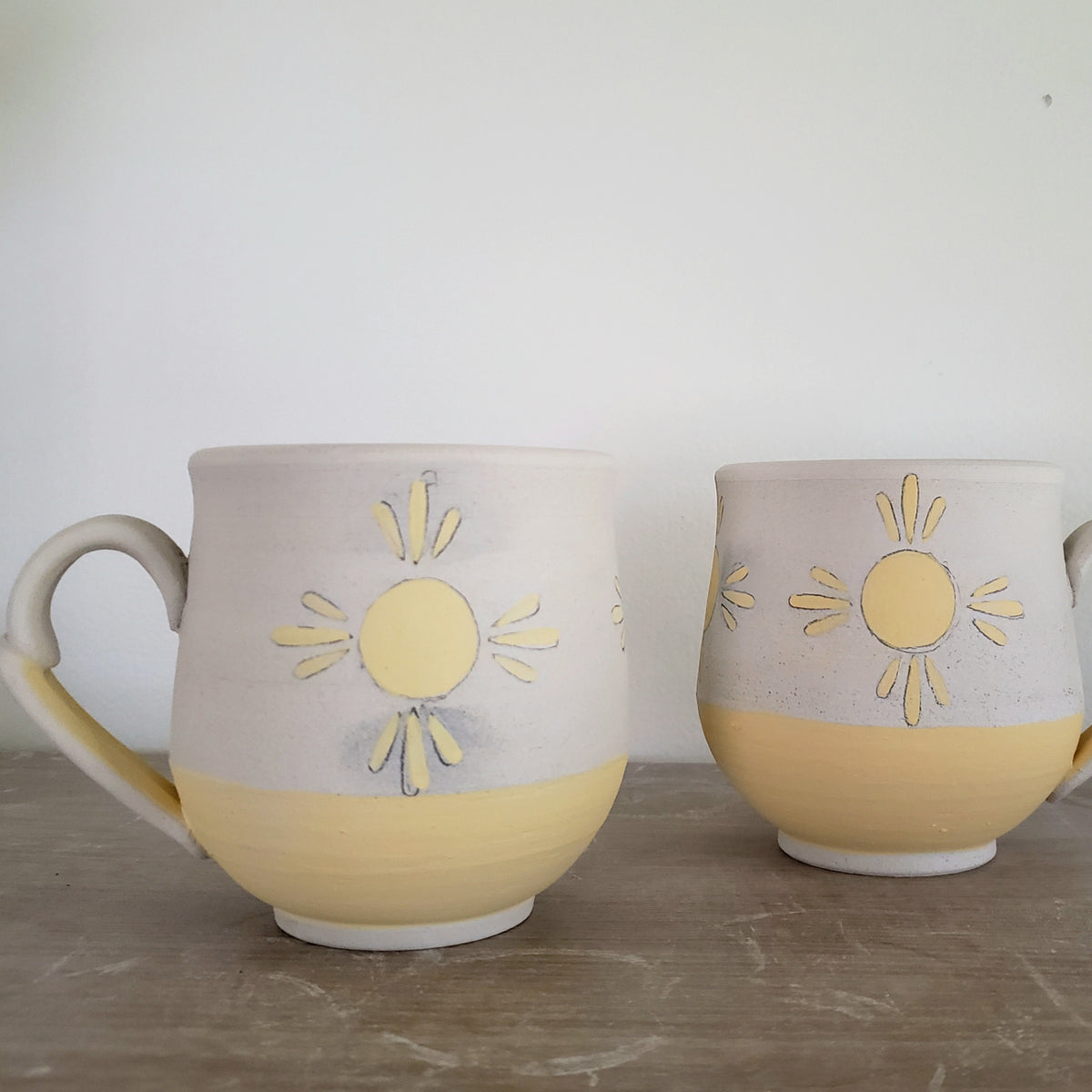 Sunshine Mugs in the Studio – Christi Becker Pottery